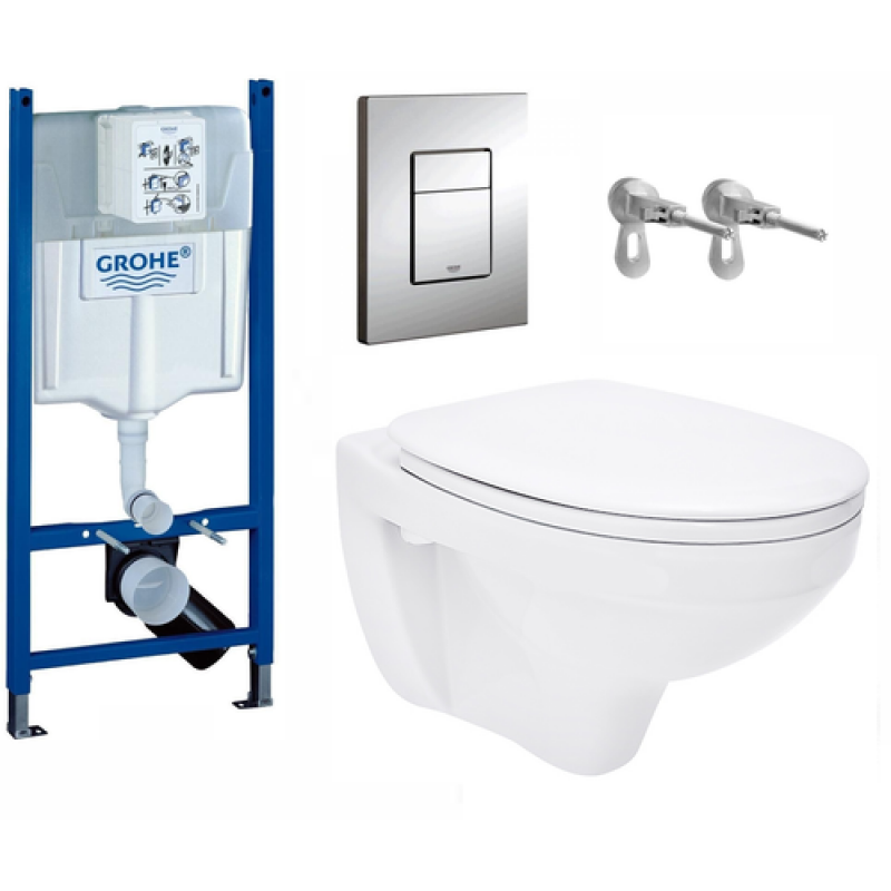 Подвесной унитаз с инсталляцией комплект Grohe 5 в 1 Delfi 39444000 ...